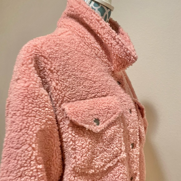 C’Est Toi | Jackets & Coats | Cest Toi Pink Sherpa Jacket | Poshmark